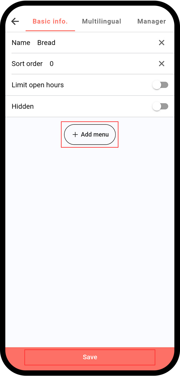 MENU MANAGEMENT - DELIVERY K